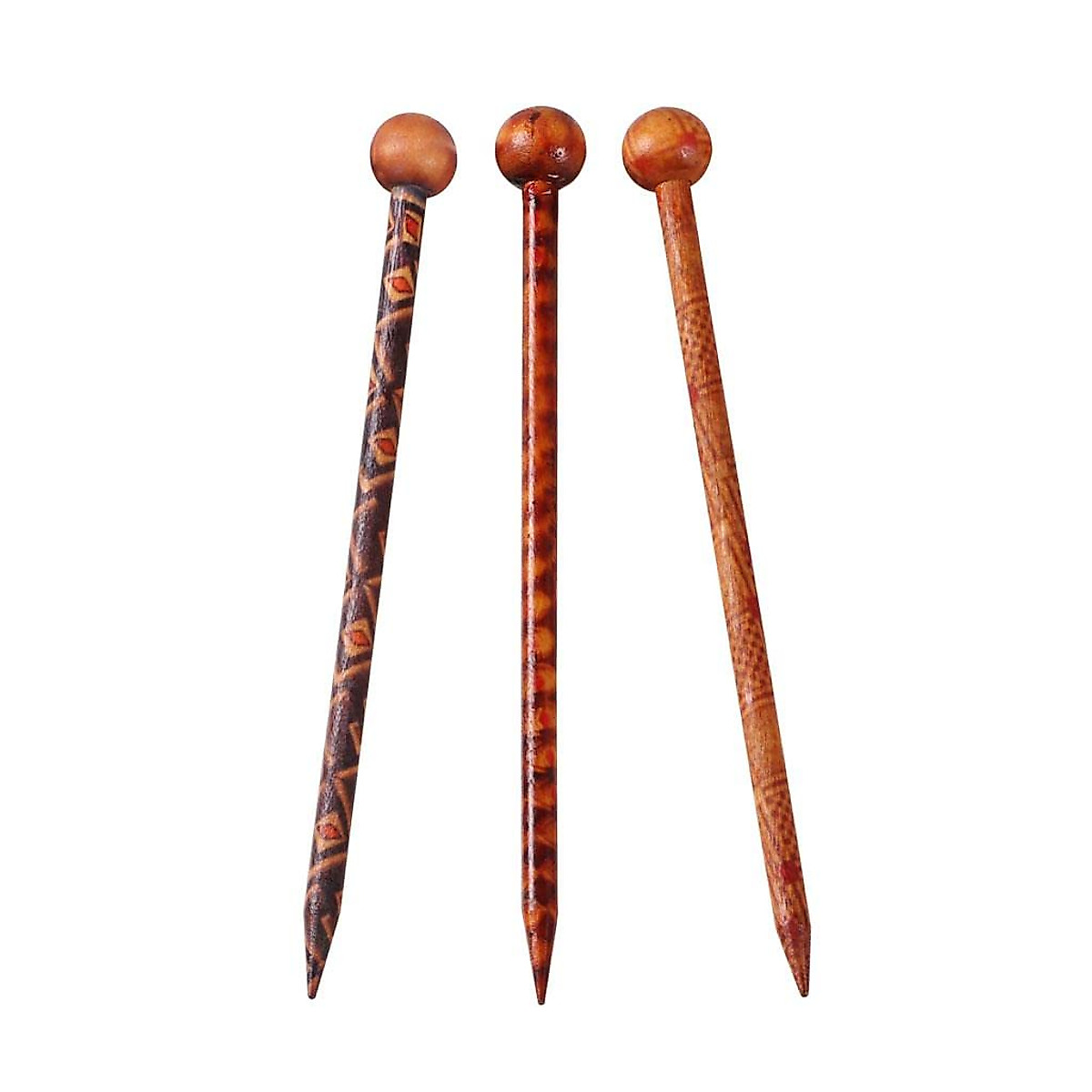 6 Pieces Wood Hair Sticks Japanese Hair Chopsticks for Hair Pins for Women Long Handmade Craft 13cm