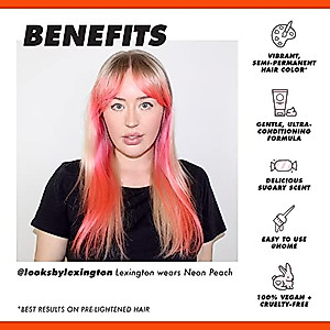 Lime Crime Unicorn Semi-Permanent Hair Color, Neon Peach, 200 ml,816652020101