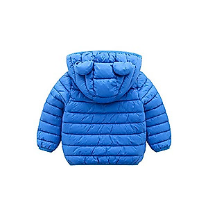 CECORC Winter Coats for Kids with Hoods (Padded) Light Puffer Jacket for Outdoor Warmth, Travel, Snow Play | Girls, Boys | Baby, Infants, Toddlers,18-24-30 Months, 2T, Blue