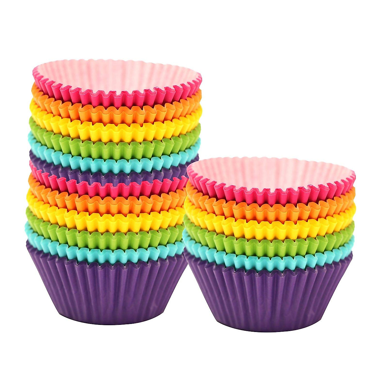 Bahoki Essentials Paper Baking Cups - Cupcake, Muffin Liners, Assorted Cake Wrappers - Great for Birthday Parties and Family Gatherings - Rainbow - 300 Piece