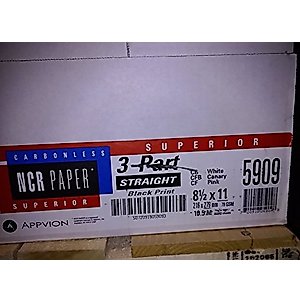 NCR Carbonless Paper, 3-Part Straight Collated, 8-1/2" x 11", Wholesale Case of 10 Reams (1,670 sets)