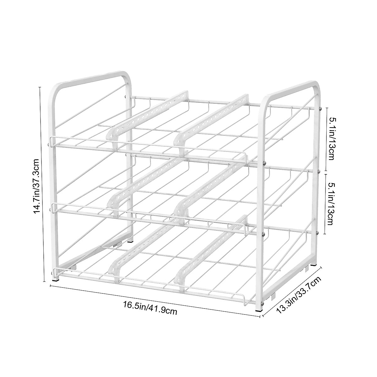 Can Organizer for Pantry Can Rack Organizer Stacking Can Dispensers Holds up to 36 Cans for Kitchen Cabinet, White