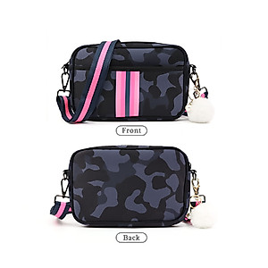 ORAD Crossbody Bags for Women, Neoprene Bag Crossbody Purse with Pompon Ladies Crossbody Purses