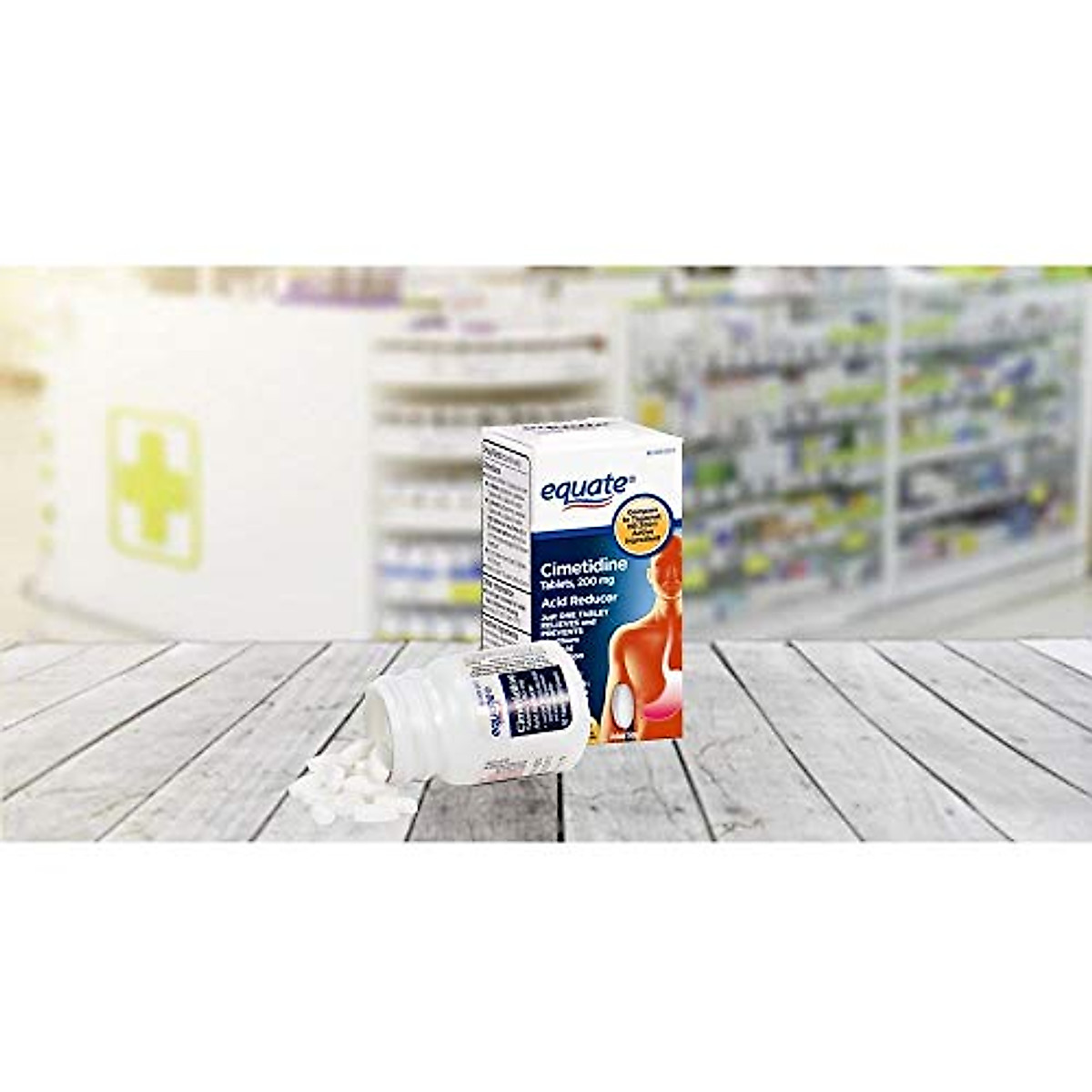 Cimetidine 200 mg - Heartburn Relief, Stomach Acidity Reducer by Equate, 60 Tablets (Pack of 5)