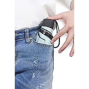Small Travel Umbrella Light Compact Folded Umbrellas Purse Size for Women Mint Green