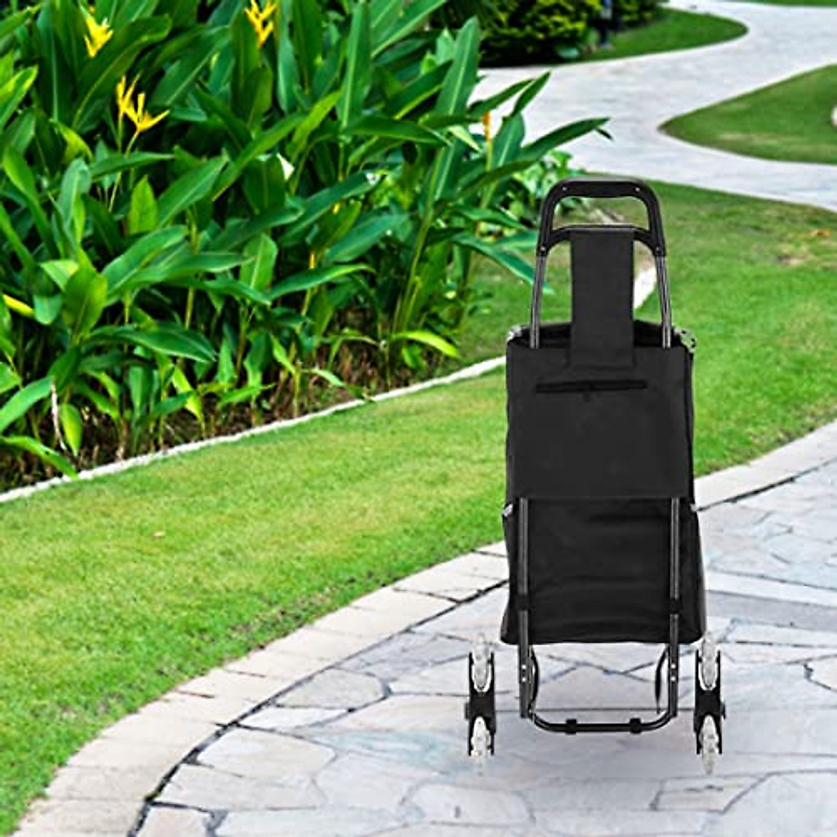 Shopping Hand Cart Replacement Bag Portable Folding Bag Waterproof Oxford Cloth Shopping Cart Backup Trolley Bags Reusable Shopping Spare Bag for Shopping Cart 34×24×55cm 45L.