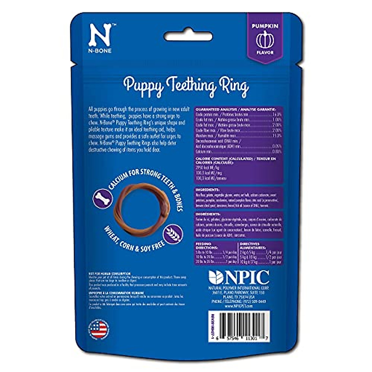 N-Bone Puppy Teething Ring Pumpkin Flavor 7.2 Oz/(6 Count)