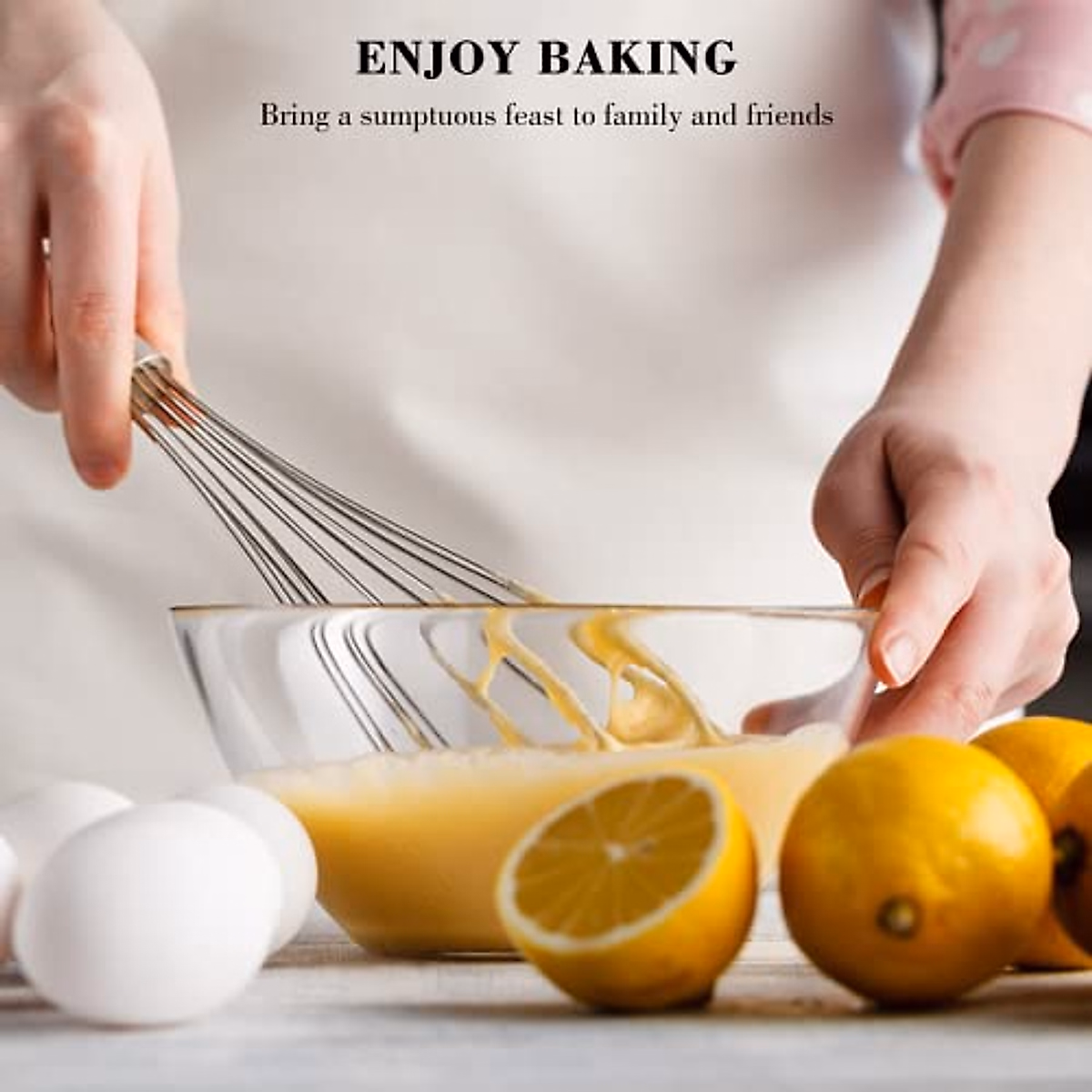 NileHome Stainless Steel Whisk Set 8" 10" 12" Kitchen Whisk Balloon Whisk Kitchen Wisk Wire Whisks for Cooking, Whisking, Blending, Beating, Stirring-4 Pack