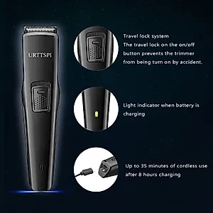 URTTSPI Cordless, Rechargeable,Electric Beard Mustache Hair Precision Trimmer Coded Guide Comb for Men