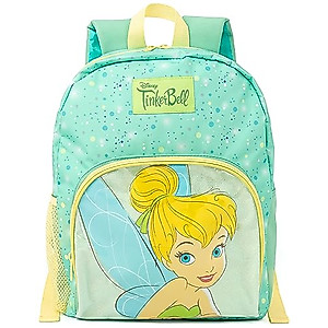 Disney Tinker Bell Girls Backpack | Enchanting Green Glitter Rucksack | Adjustable Straps | Spacious Compartments
