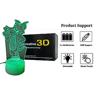 Z ZILLION CRAFT Tom and Jerry Illusion 3D Night lamp for Kids Bedroom. 7 Color Changing Optical lamp with Touch Sensor. Best for Kids as Gifts.
