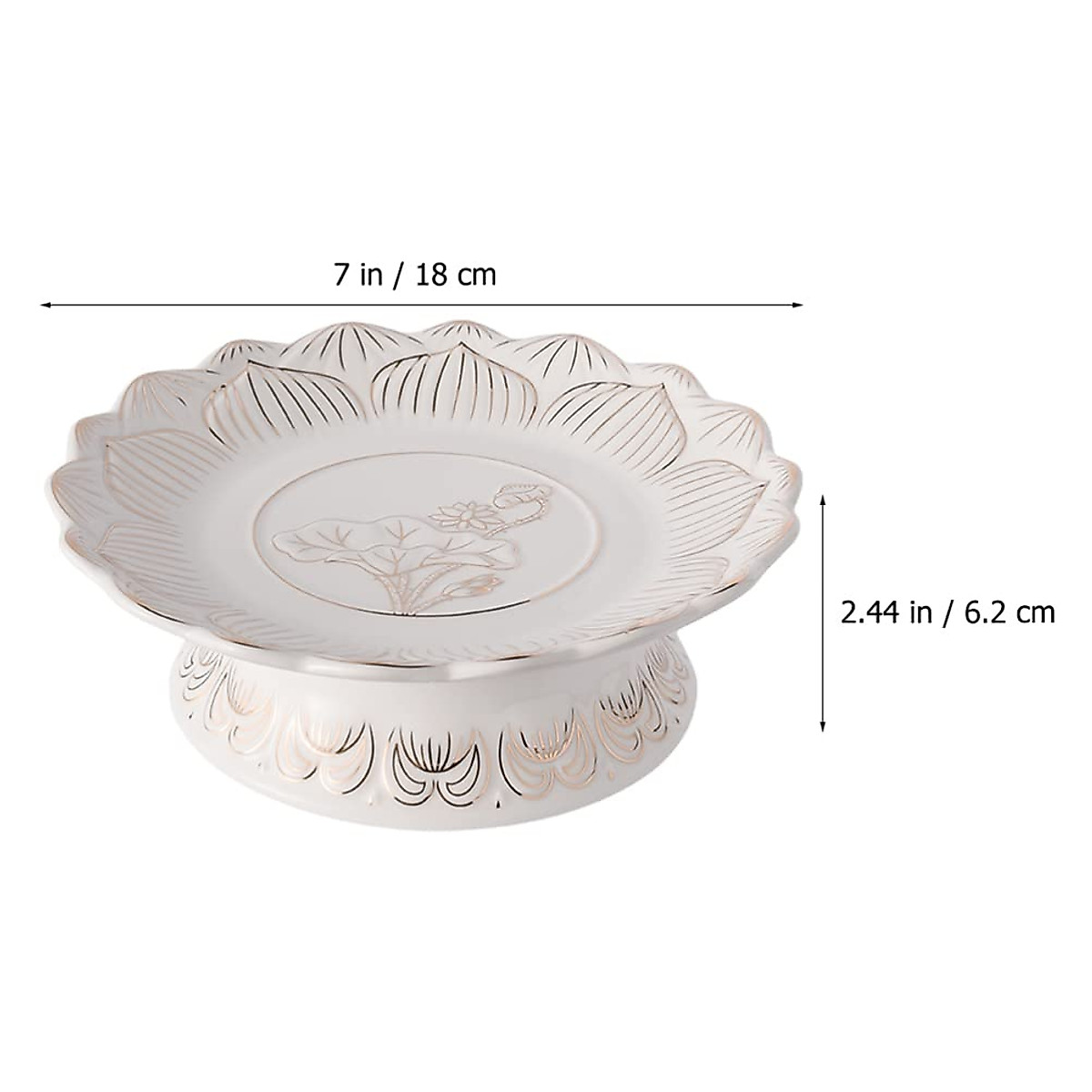 Cabilock Buddhist Offering Plate Snack Container Ceramic Buddhist Fruit Plate Buddhist Supplies Offering Plate Temple Ceramic Tray Jewelry Tray Ceramics Offering Bowl