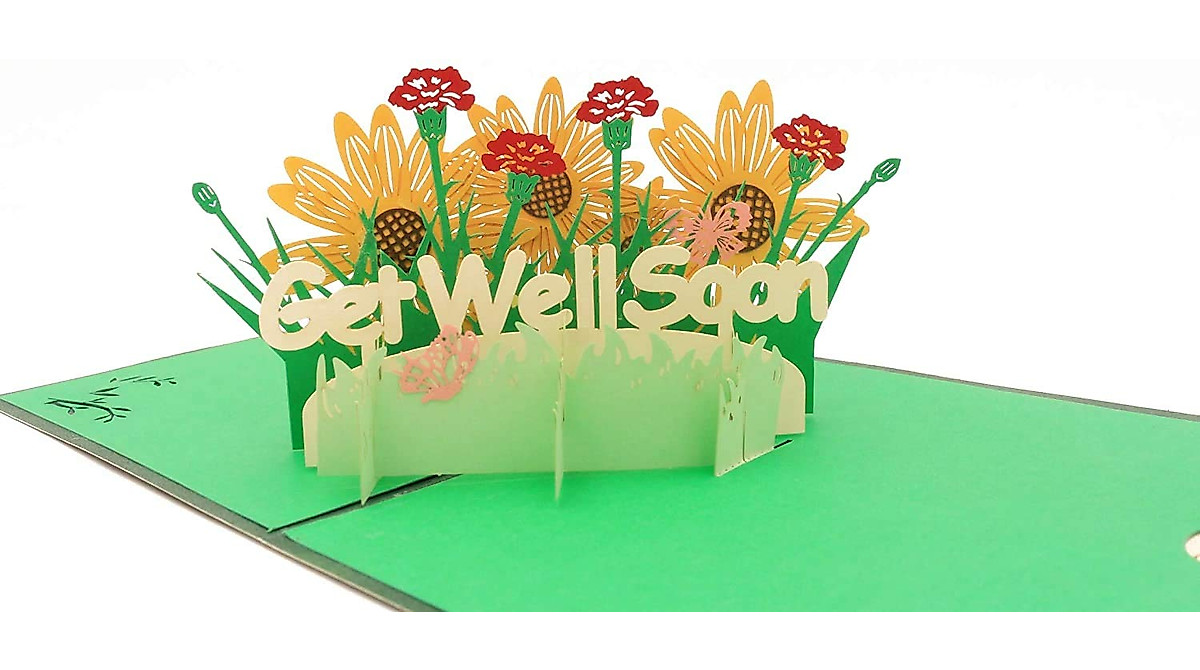FUWNRYO Get Well Soon 3D Pop Up Card for Cheer