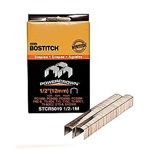 BOSTITCH Crown Staples, Heavy-Duty, 1/2-Inch x 7/16-Inch, 1000-Pack (STCR50191/2-1M)