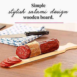Tuuli Kitchen – Salami Wooden Cutting Board, Specially Designed Beechwood Charcuterie Boards, Cutting Board Coated with Oil, 37 x 5.5 cm