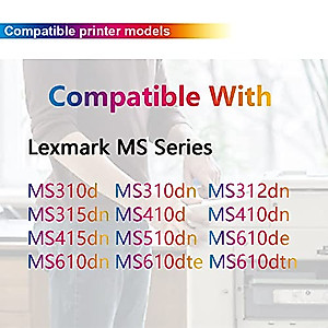 CHENPHON Compatible 50F1H00 501H Toner Cartridge Replacement for Lexmark MS310 MS312 MS315 MS410 MS415 MS510 Series Printer Toner (High Capacity Black 5,000 Pages, 1-Pack)
