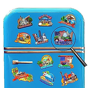 Saint Louis Missouri USA Magnet Fridge Magnet Wooden 3D Landmarks Travel Collectible Souvenirs Decoration Handmade -2797