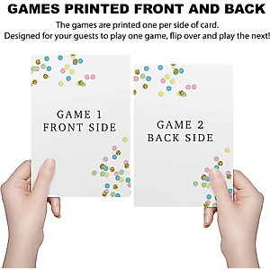 Your Main Event Prints 50 Pack of Bridal Shower Games, How Well Do You Know The Couple and Who Knows The Bride Best, Floral Modern Minimalistic Design.