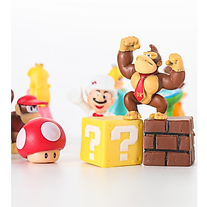 Super Bros Action Figures - 48PCS Super Mary Cake Toppers Birthday Party Favor Decorations, Video Game Figurines Character Toys for Boys Gils Gift