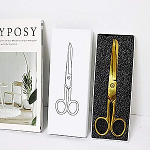 Gold Scissors 7 Inches Professional Multi-Purpose Stainless Steel Scissors Heavy Duty Straight Recycled Scissors for Cutting Leather Arts Fabric Crafts Scissors