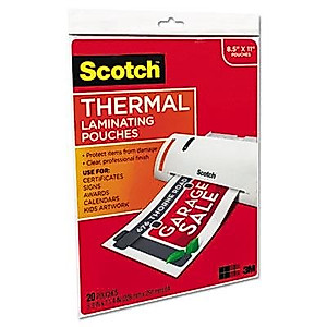 Scotch Thermal Laminating Pouches Premium Quality, 5 Mil Thick for Extra Protection, 20 Pack Photo Size Laminating Sheets, Our Most Durable Lamination Pouch, 5 x7 inches, Clear (TP5903-20)