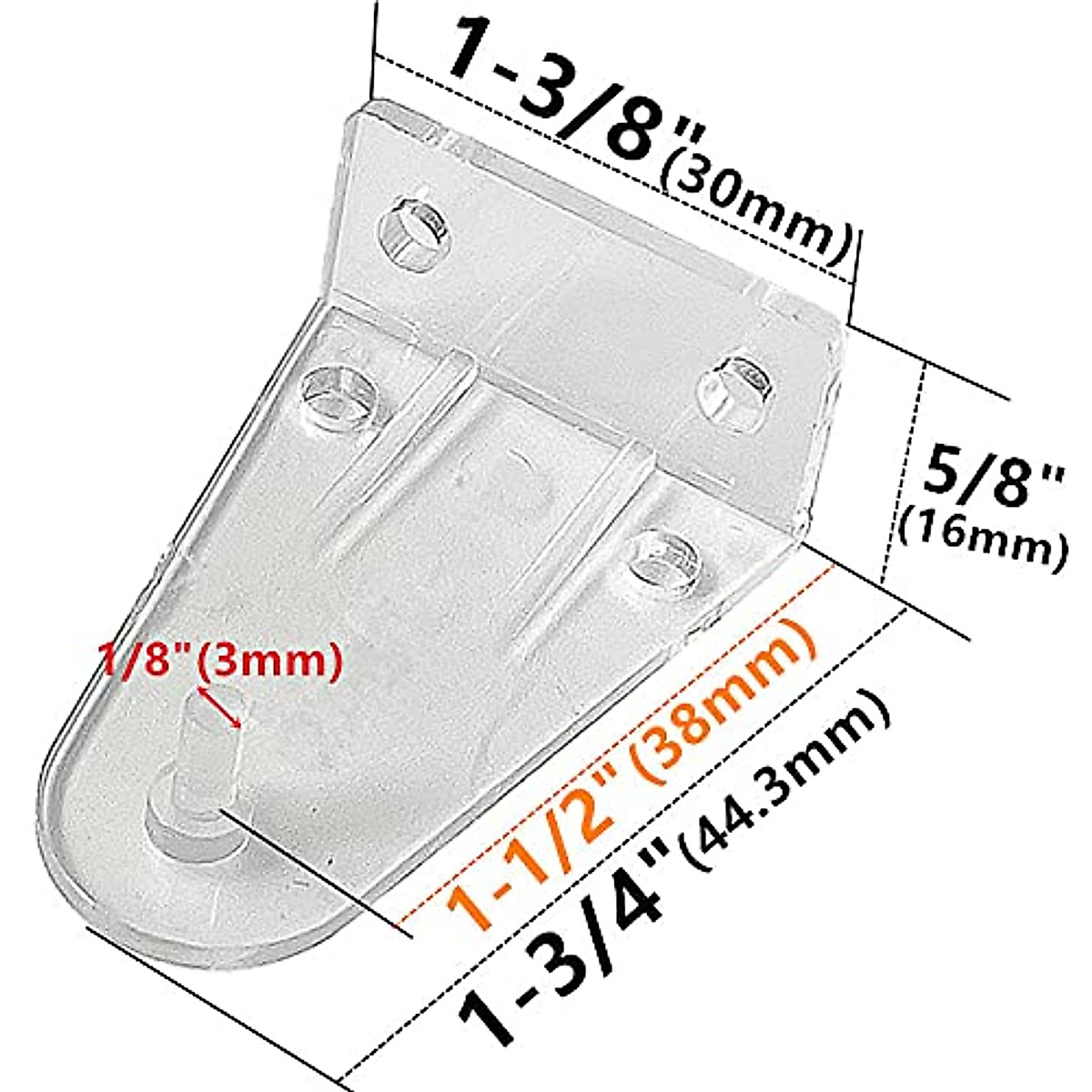 Cutelec 4pcs Hold Down Brackets Clear Color Bottom Rail Hold Clips for 2inch High Profile Blinds