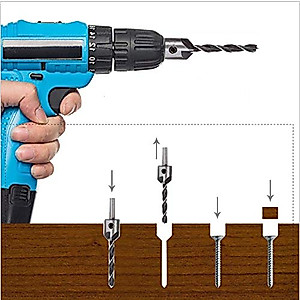7pcs Countersink Drill Bits Woodworking Countersink Drill Bits Set, Center Drill Bit Set High-Speed Steel Countersink Drill Bits for Woodworking 3mm-10mm with Hex Key (Countersink Drill Bits)
