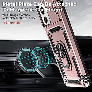 Compatible with Motorola Moto G Power 5G 2023 Case,[2 Pack] Screen Protector,Heavy Duty Phone Cover with Magnetic Kickstand,Slide Camera Cover Protection,for Moto G Power 2023 Phone Case Pink