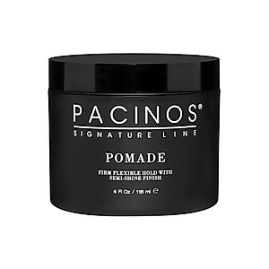 Pacinos Pomade - Flexible Hold, Frizz Control - High Shine Pomade for All Hair Types - 4oz