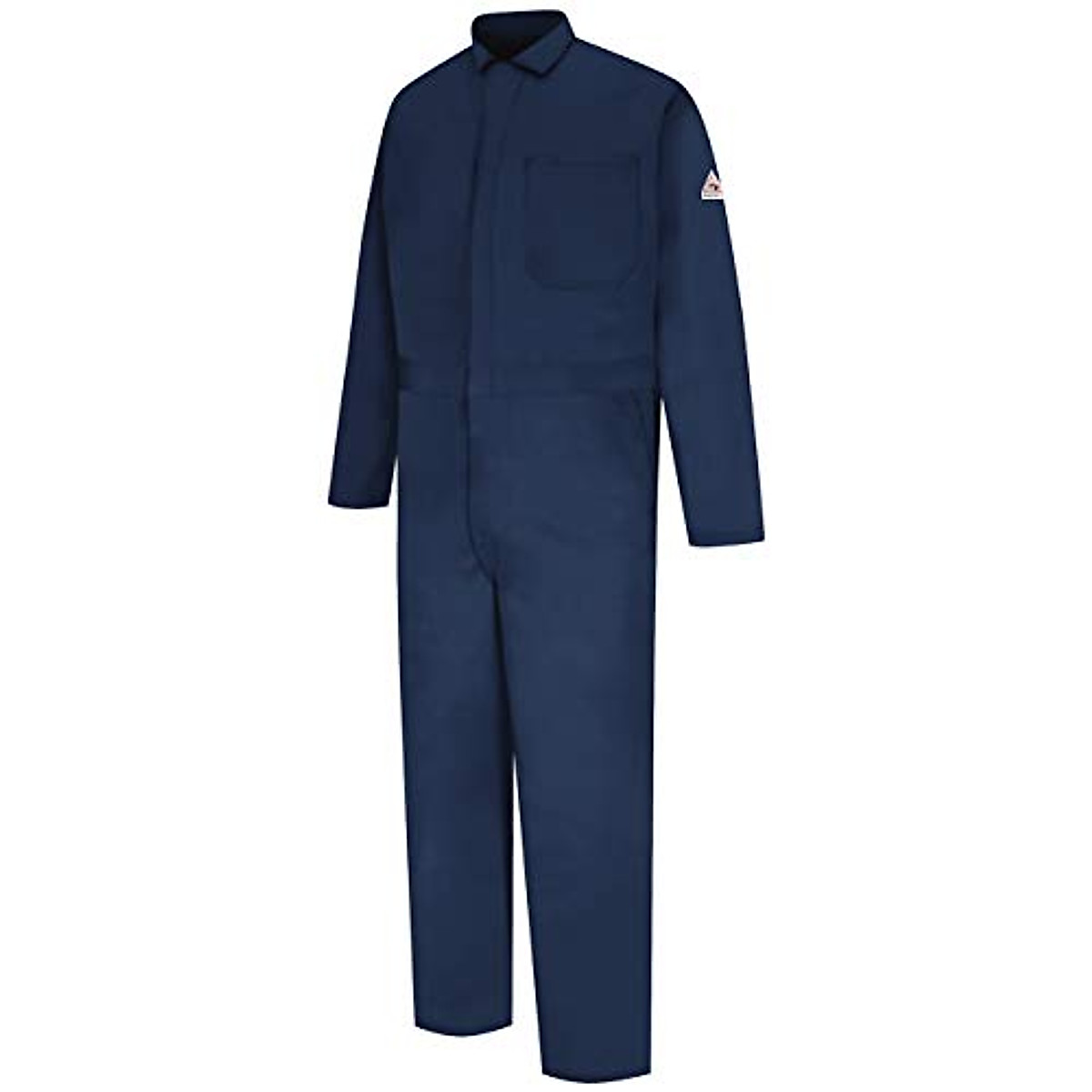 Bulwark FR Men's Flame Resistant 9 oz Twill Cotton Classic Coverall with Hemmed Sleeves, Navy, 46
