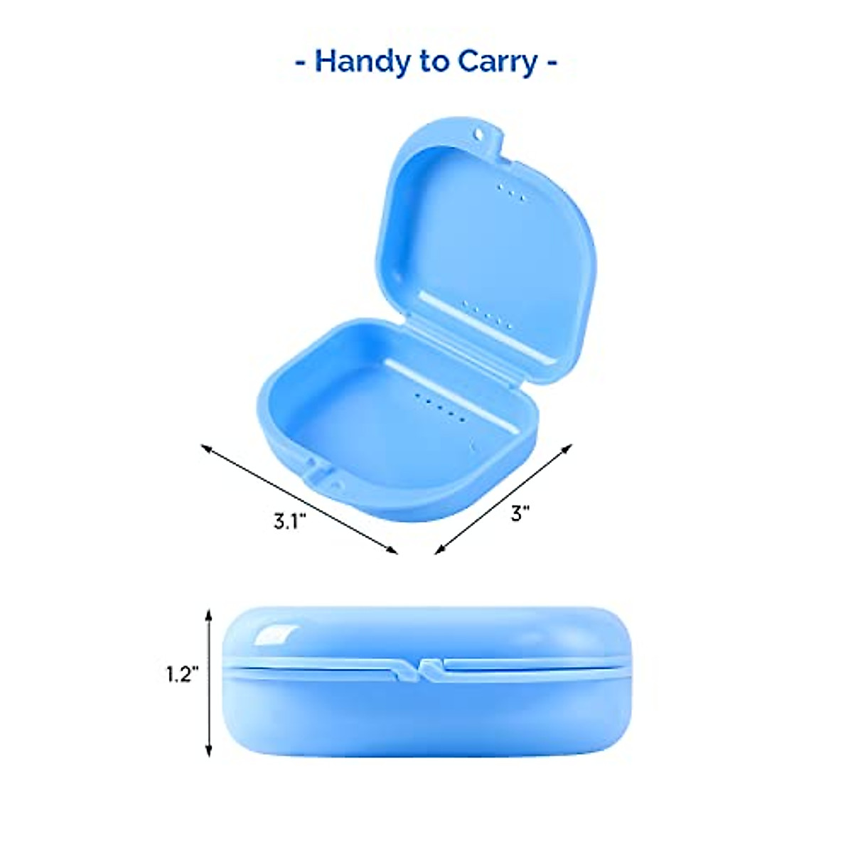 JMU Retainer Case with Vent Holes, Mouth Guard Case Denture Case(Teal)