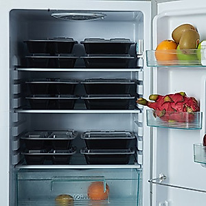 NutriBox [20 Pack 3 Compartment Meal Prep Container with Lids, Durable, Stackable, Reusable Bento Box - BPA Free, Dishwasher, Microwave Safe Food Storage Container