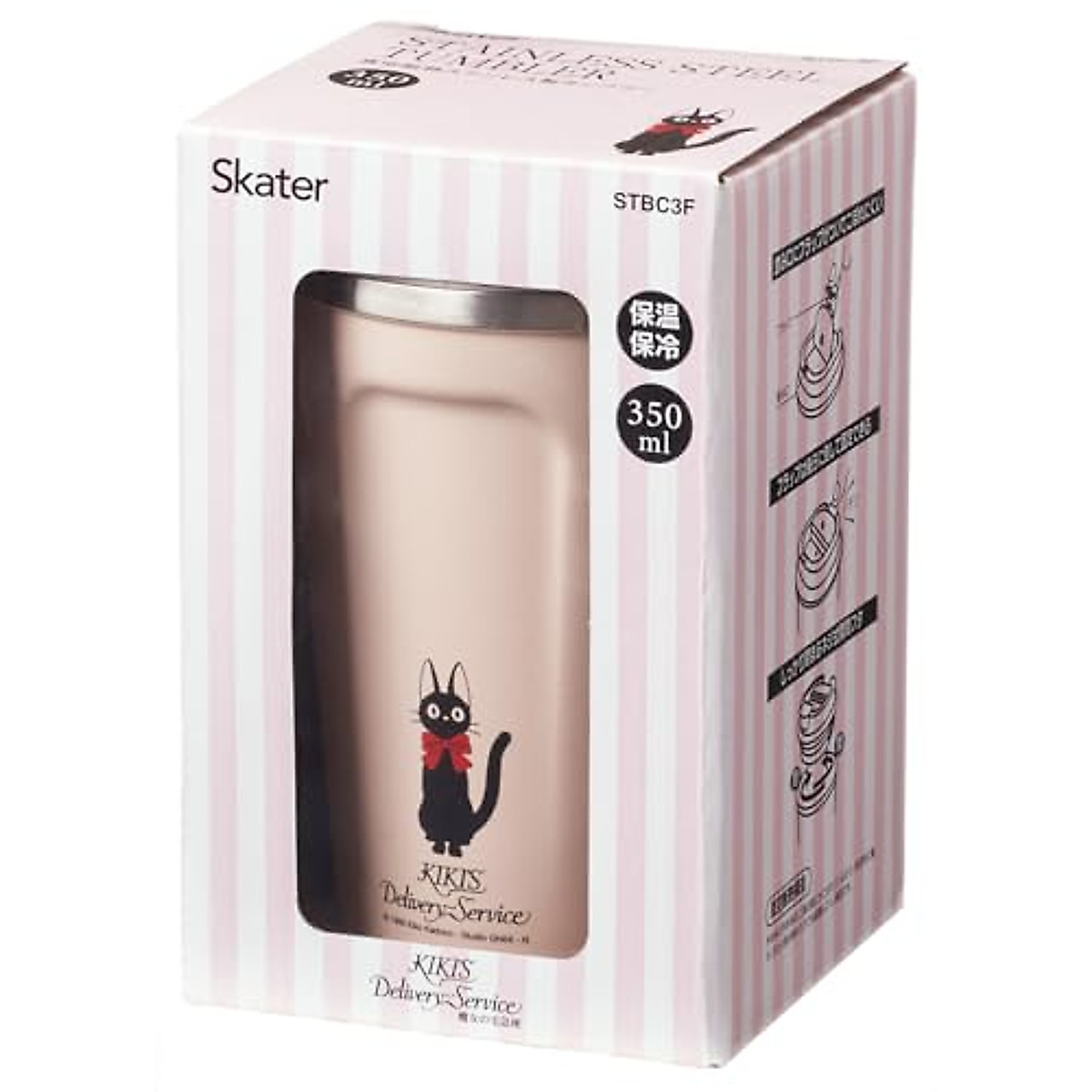 Skater STBC3F-A Vacuum Stainless Steel Coffee Tumbler, Hot and Cold Retention, Small, 11.8 fl oz (350 ml), Kiki's Delivery Service, Jiji Ghibli