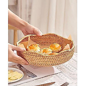 Rattan Decorative Fruit & Bread Bowl - Honey Brown, 10" Woven Round Basket