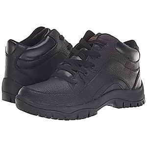 Dr. Scholl's Shoes Men's Charge Slip-Resistant Work Boot, Black Leather, 12 Wide