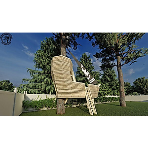 The Pirate Ship © 1 Tree 2 Post Treehouse Plan