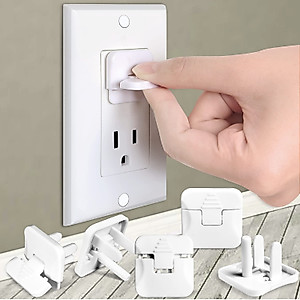 Baby Proofing Pack Kit - 38 Pcs Outlet Covers and 5 Pack Stove Knob Covers for Child Safety