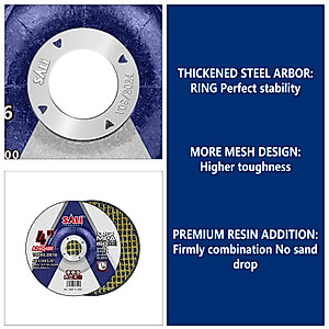 SALI 25 Pack 4 Inch Grinding Wheels for General Purpose Metal & Stainless Steel, Aluminum Oxide Grinding Disc for Angle Grinder, Depressed Center 4" * 1/4" * 5/8"(100 * 6.0 * 16 mm)