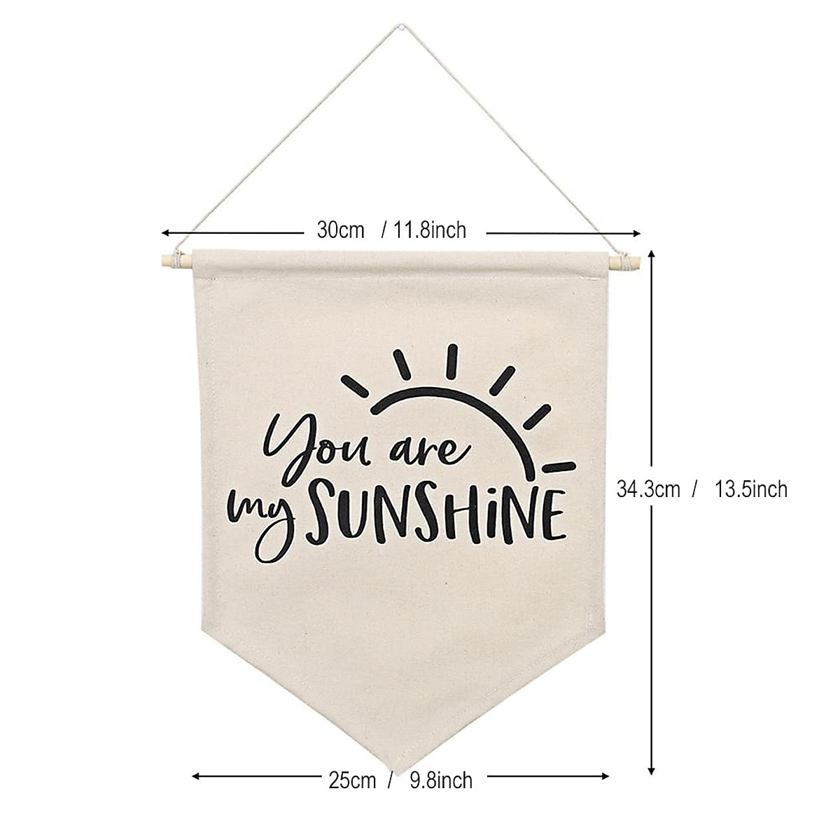 Canvas Hanging Flag Banner Wall Sign Decor Gift - 26 Letters Shower Gift - Baby Room Pendant for Baby Kids Girl Boy Nursery Teen Room Playroom Front Door - 11.81in x 13.5in