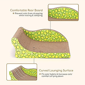 Nobleza Cat Scratch Pad, Reversible Double-Side Cardboard Scratcher Lounge with Catnip, Premium Recyclable Corrugated Scratching Couch Bed Sofa for Indoor Cats