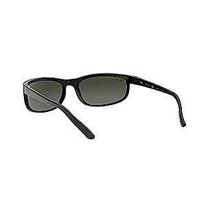 Ray-Ban Men's RB2027 Predator 2 Rectangular Sunglasses, Black/Polarized Dark Grey, 62 mm