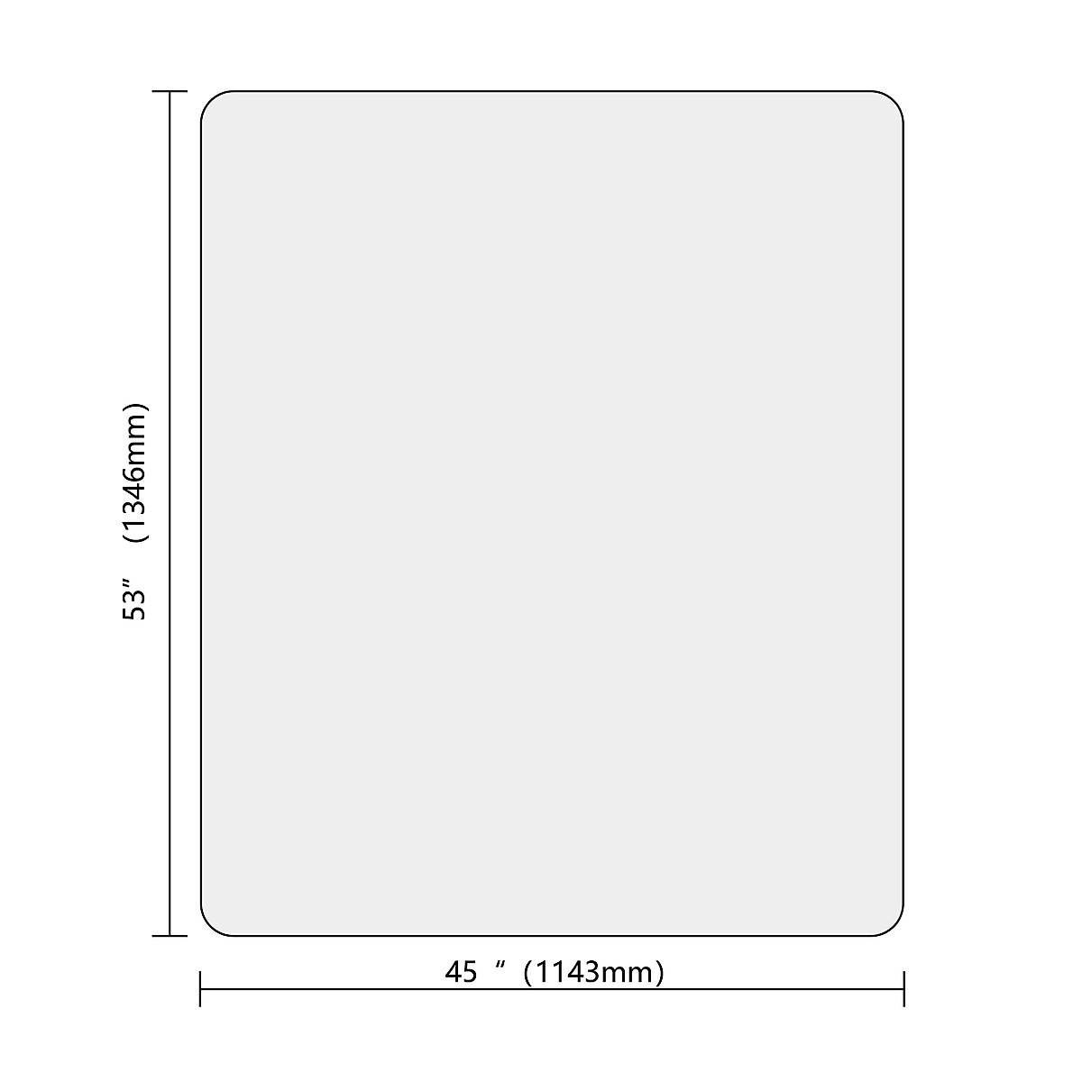 HOMEK Office Chair Mat for Hardwood Floor, 1/8" Thick 53”x 45” Crystal Clear Hard Floor Chair Mat, Transparent Floor Protector Mat Flat Without Curling