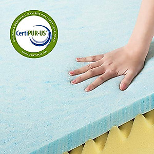 ZINUS 4 Inch Swirl Gel Cooling Memory Foam Mattress Topper / Cooling, Airflow Design / CertiPUR-US Certified, Queen