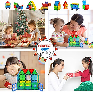 Smart Uses 100pc Magnetic Tiles for Kids Ages 4-8, Educational 3D Magnetic Building Blocks for Kids and Toddlers 1-3, Magnetic Toys with Different Shapes, Colors for Creativity and Imagination.