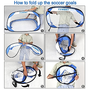 Femont Soccer Goals Set for Backyard, 4x2.5FT Portable Pop Up Soccer Nets with Carrying Bag for Indoor Outdoor Games Practice Training Great for Kids and Adults
