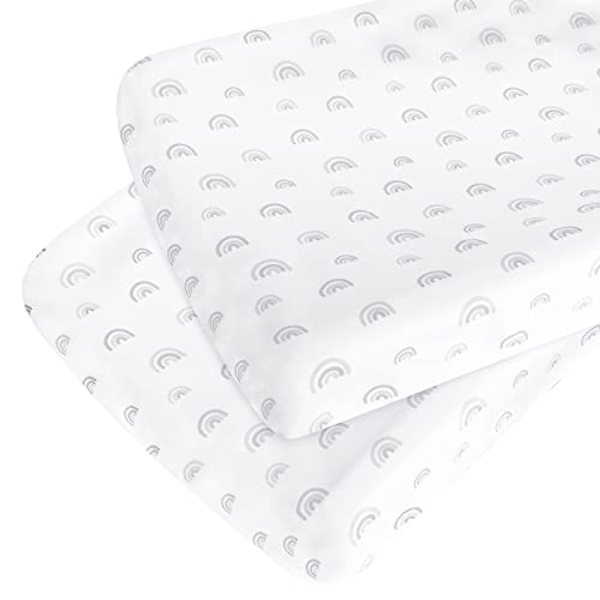 Rainbow Changing Pad Cover Diaper Changing Table Pad Covers 2 Pack 32”x17”x5.5” for Standard Baby Changing Pads Universal Microfiber Soft Cradle Sheets for Baby Boys Girls