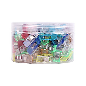 GUADENLIA Multi-Purpose Sewing Clip Pack 100, Packaged with Storage Plastic cylinders, in Mixed Colors, Mixed color, 0.98 x 0.31 x 0.51 inches (YC-202103)