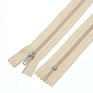 #3 Beige Nylon Coil Zipper Closed End Zippers Bulk for DIY Tailor Sewing Crafts,Bags,Purses(20 PCS/Pack,16 Inch) SHUNLI