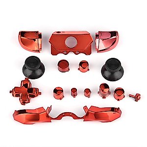 Controller Mods, Thumbsticks ABXY Buttons Replacement Parts for Microsoft One One S X Controller(Red)