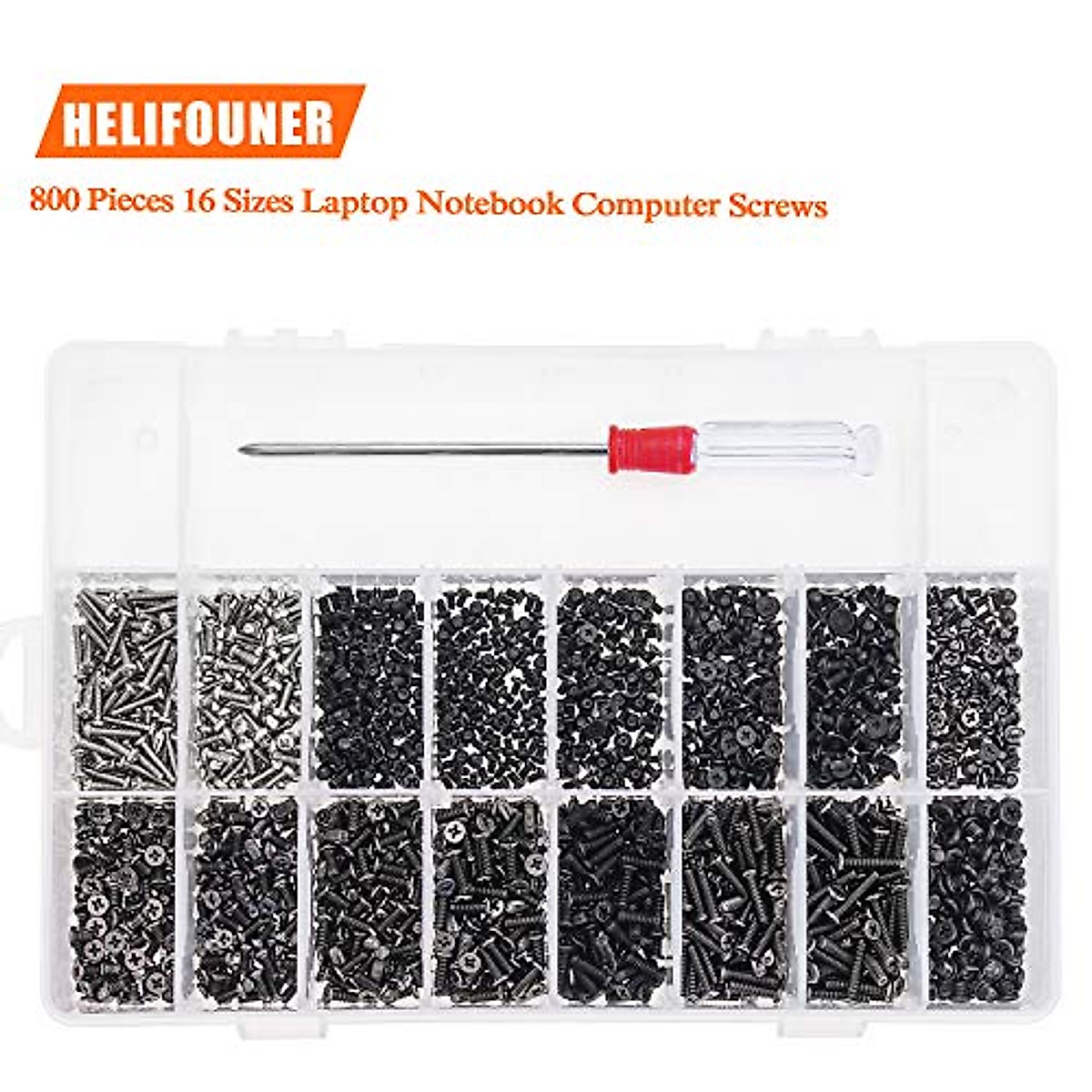 HELIFOUNER 800 Pieces Laptop Notebook Computer Screw Replacement Repair Kit, Electronic Repair Screws for SSD, Laptop Notebook Computer
